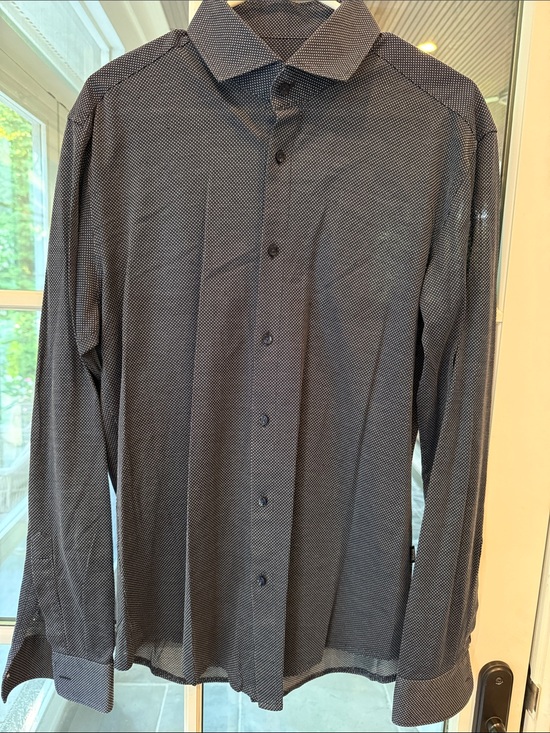 Hugo Boss | Shirts | Hugo Boss Mens Dark Navy Microdot Dress Shirt ...